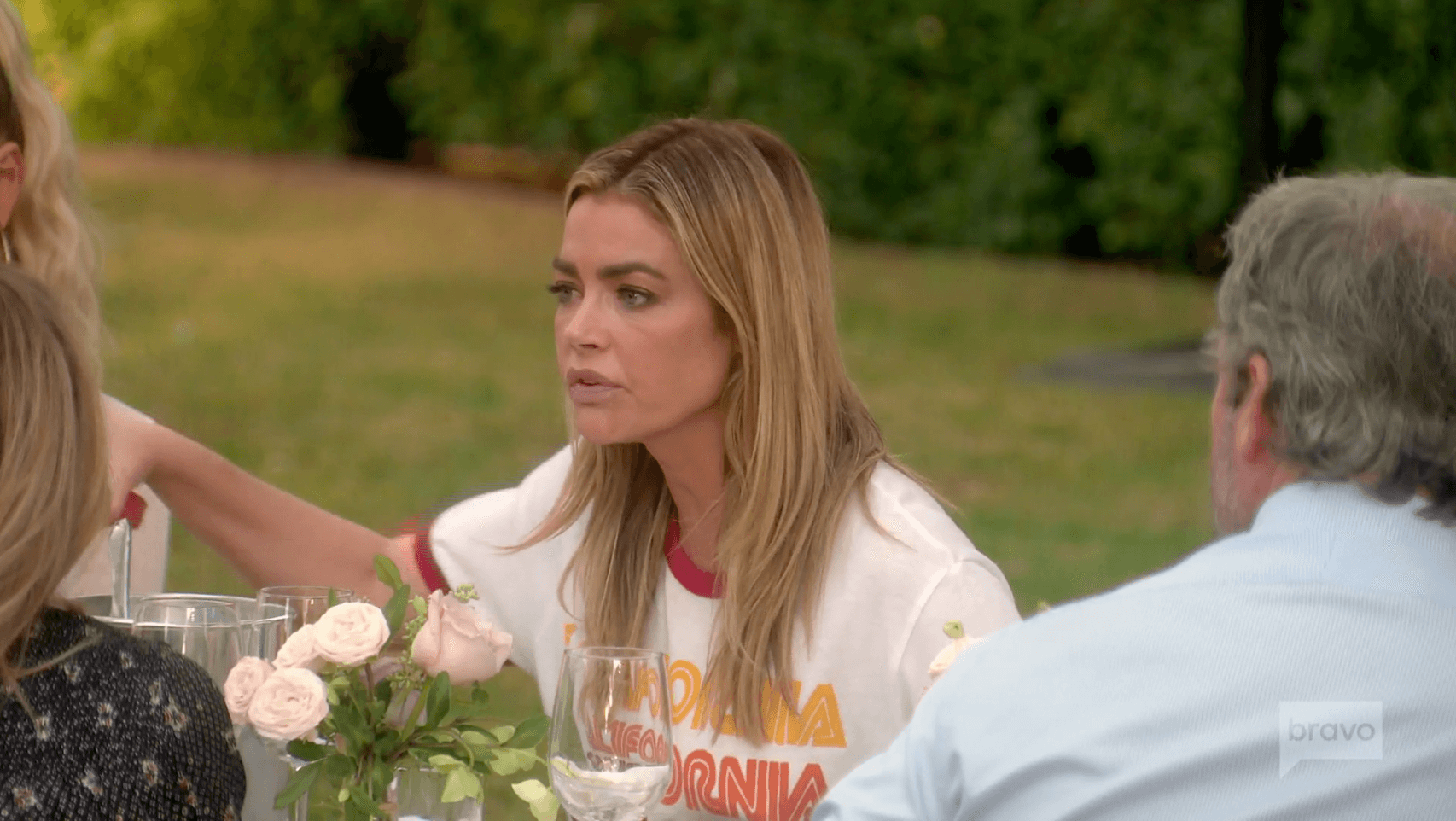 Rhobh Recap Denise Richards Husband Aaron Threatens To Crush Her Hand